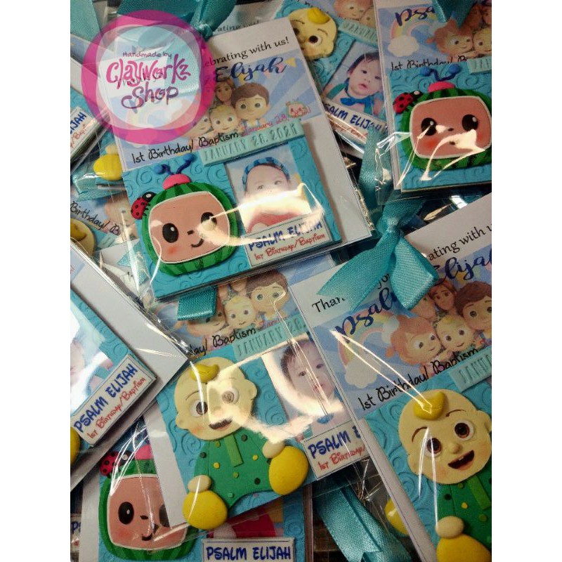Cocomelon JJ photo ref magnets souvenirs giveaways for birthday baptism ...