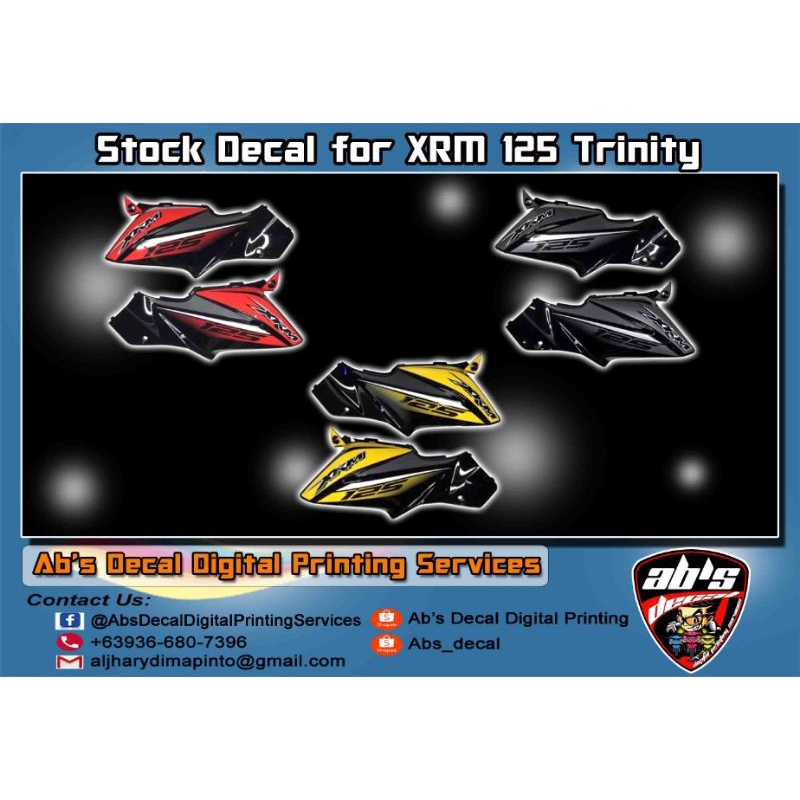 STOCK DECAL for XRM 125 TRINITY with Freebies 2 sticker | Shopee ...