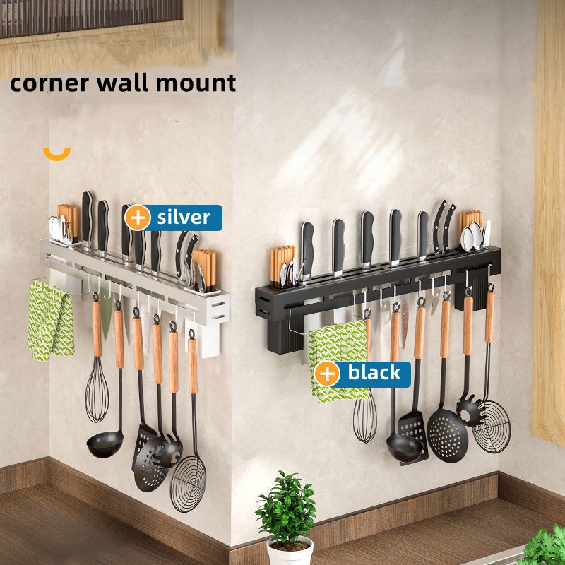 Shelf with hooks wall mounted storage rack multi-purpose shelf | Shopee ...