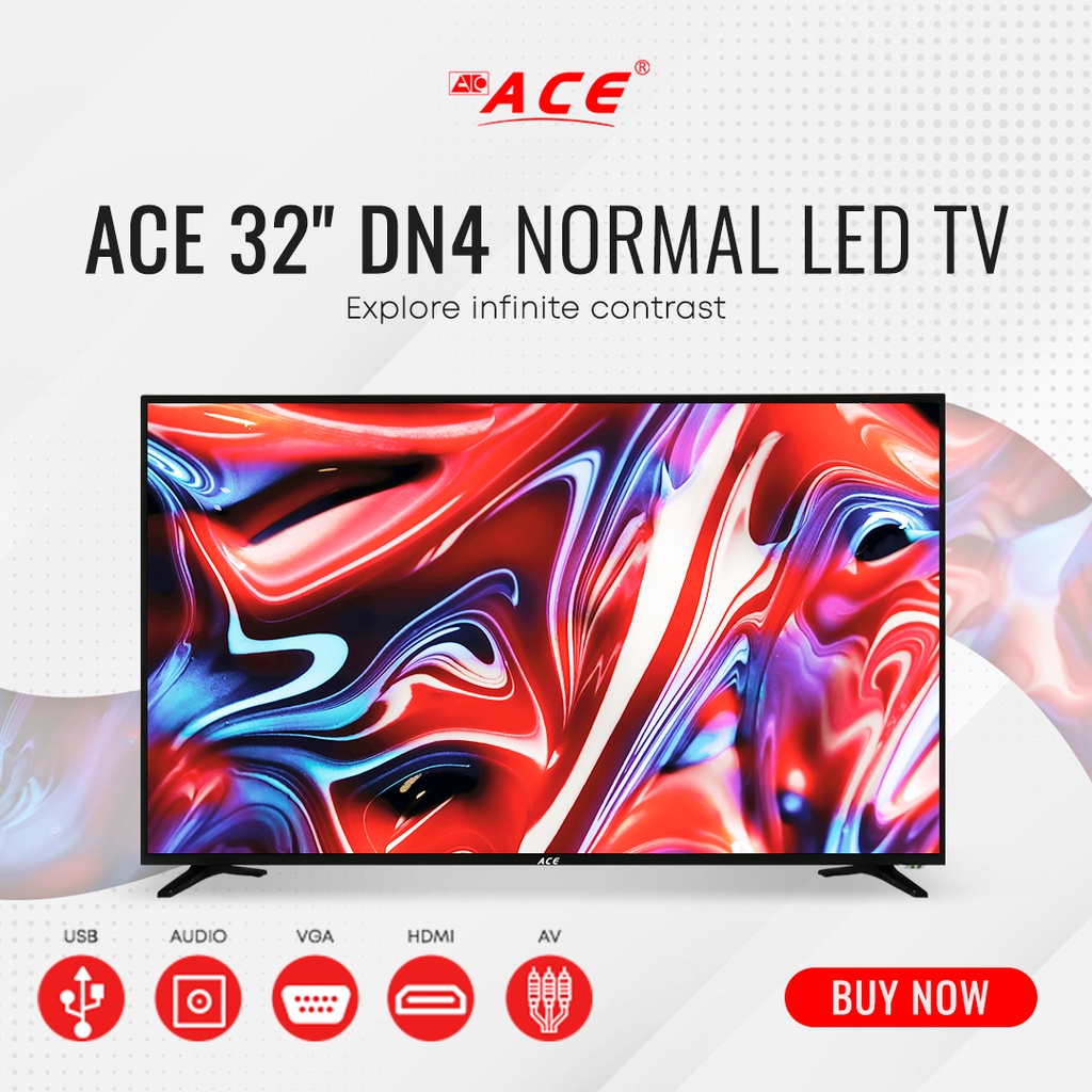 Ace 32 inch Slim Full HD LED TV Black LED-808 DN4 | Shopee Philippines