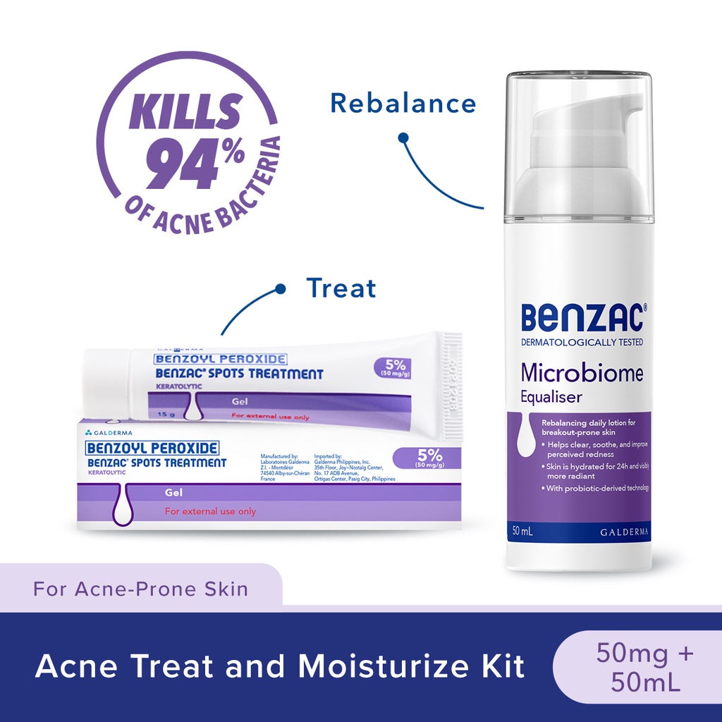 Benzac Acne Treat and Soothing Kit (Benzoyl Peroxide Acne Treatment Gel ...