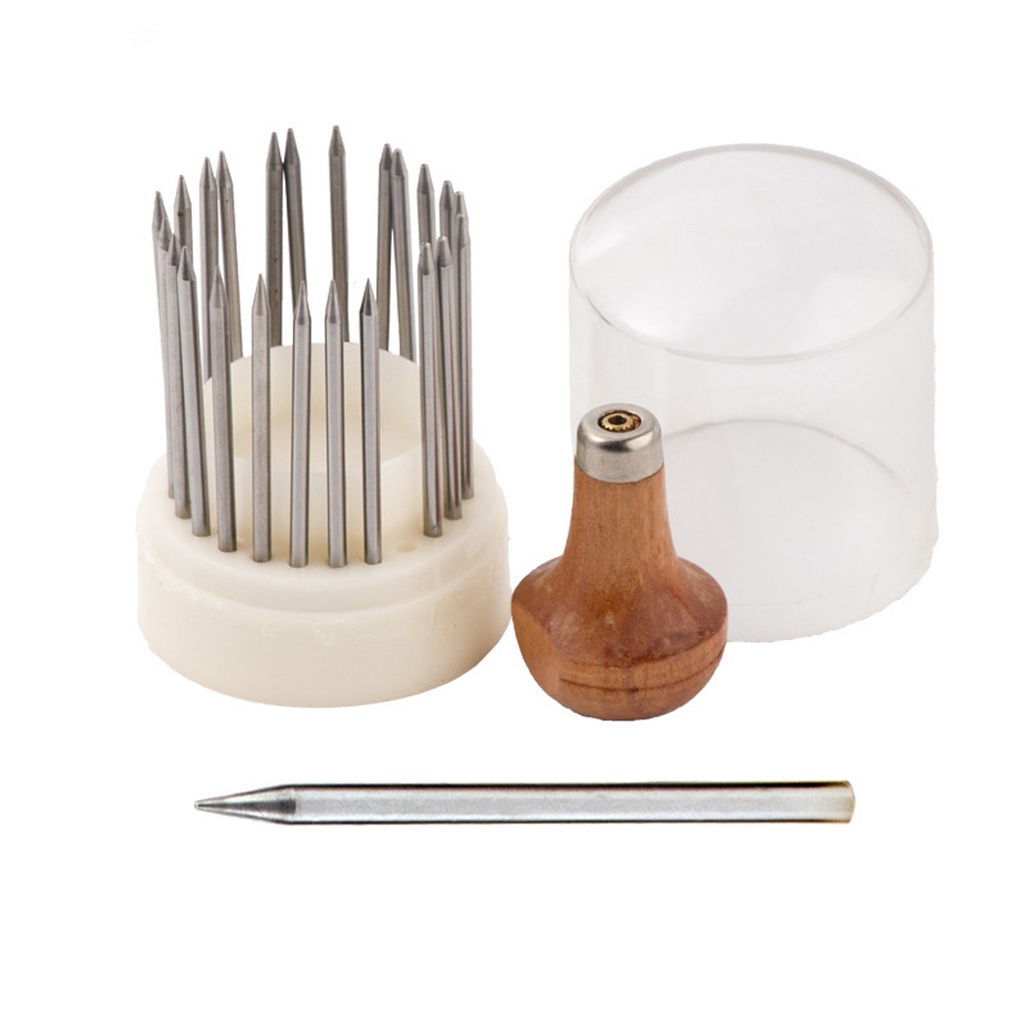 23PCS Stone Setting Tools Bead Grain Tools Set With Graver Wood Handle ...