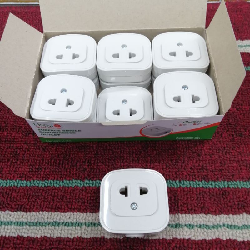 1 box (12 pcs) Omni Surface Type Convenience Outlet 1gang WSO-001 ...