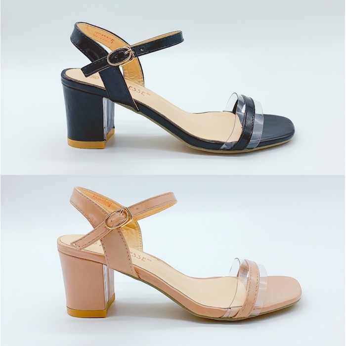 Korean Women High Heel Glossy Sandals Block-Heel | Shopee Philippines