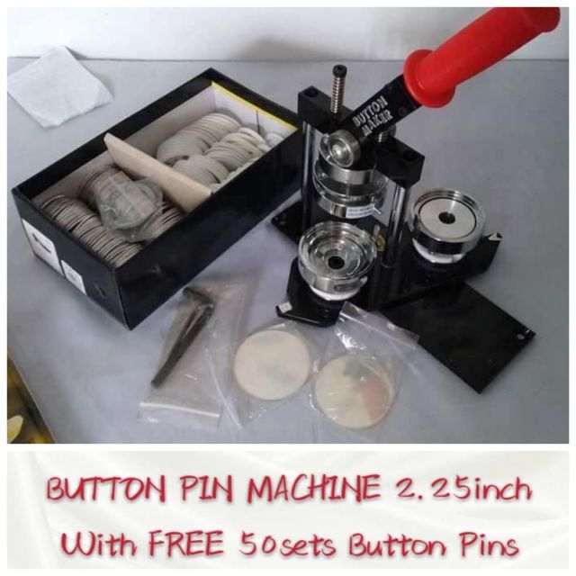 Button Pin Machine 2.25inch(58mm) & Free 50sets button pins | Shopee ...