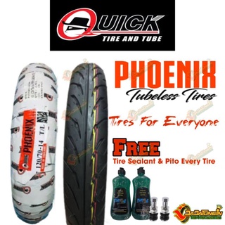 QUICK Tire Phoenix Tubeless Motorcycle Tire Sizes 14" & 17" w/ Free ...