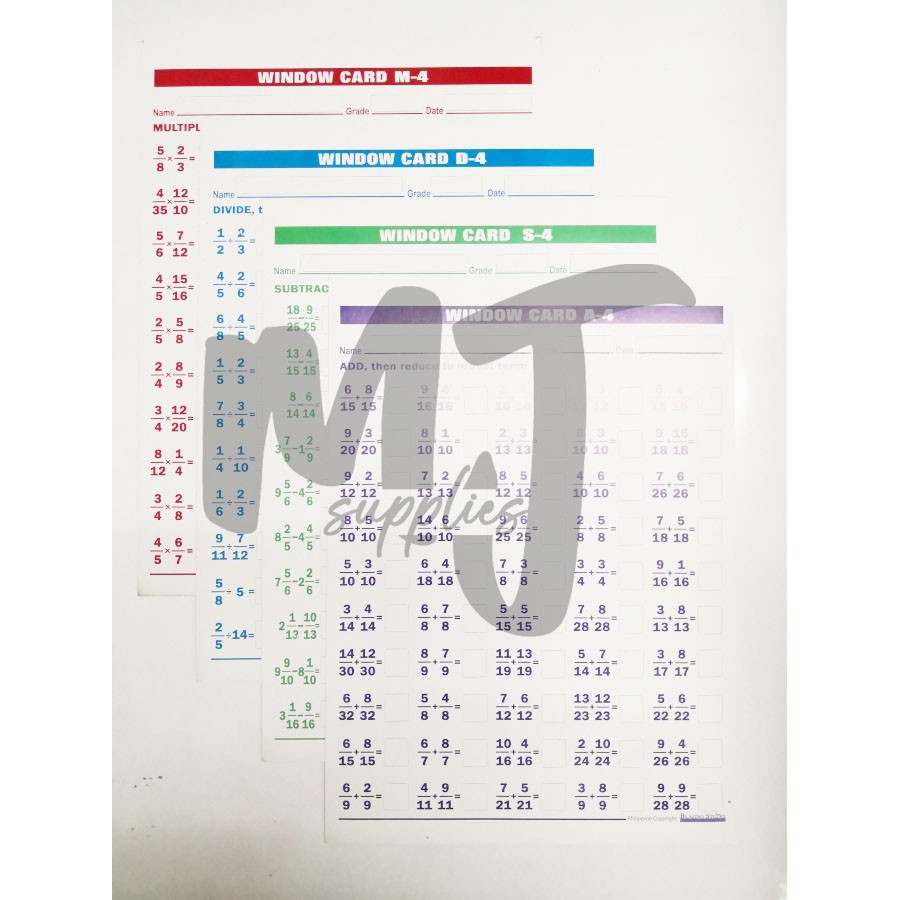 4 PCS. Addition Subtraction Multiplication Division Online Class ...