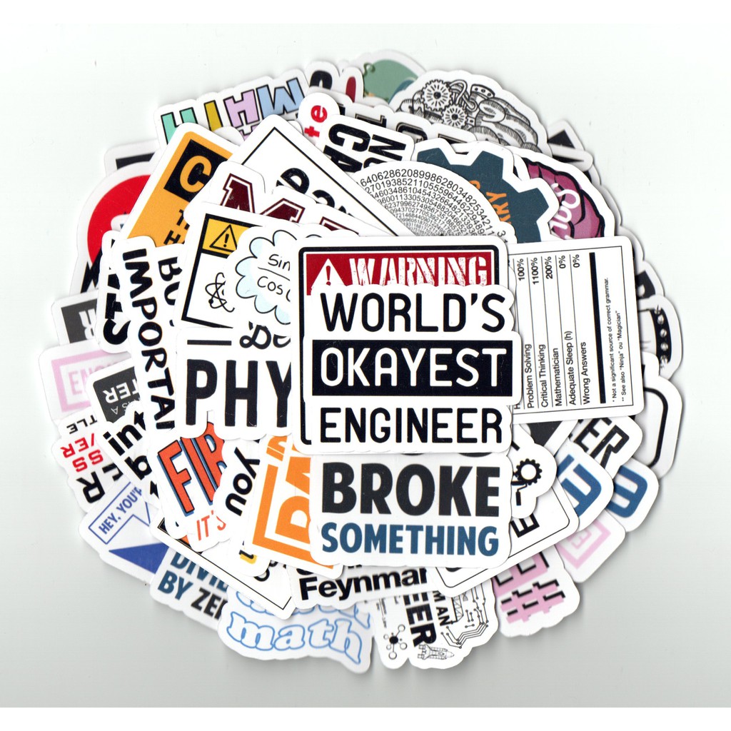 50 PCS| ENGINEERING STICKERS ENGINEER SCRAPBOOKING BULLET JOURNAL ...