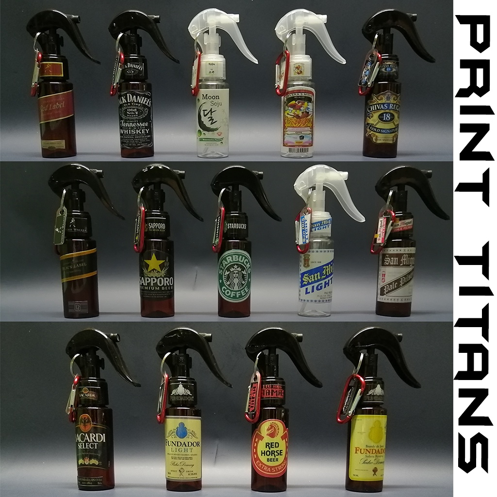 Trigger Alcohol Spray Bottle Plastic 75ml Liquor Beer Keychain ...