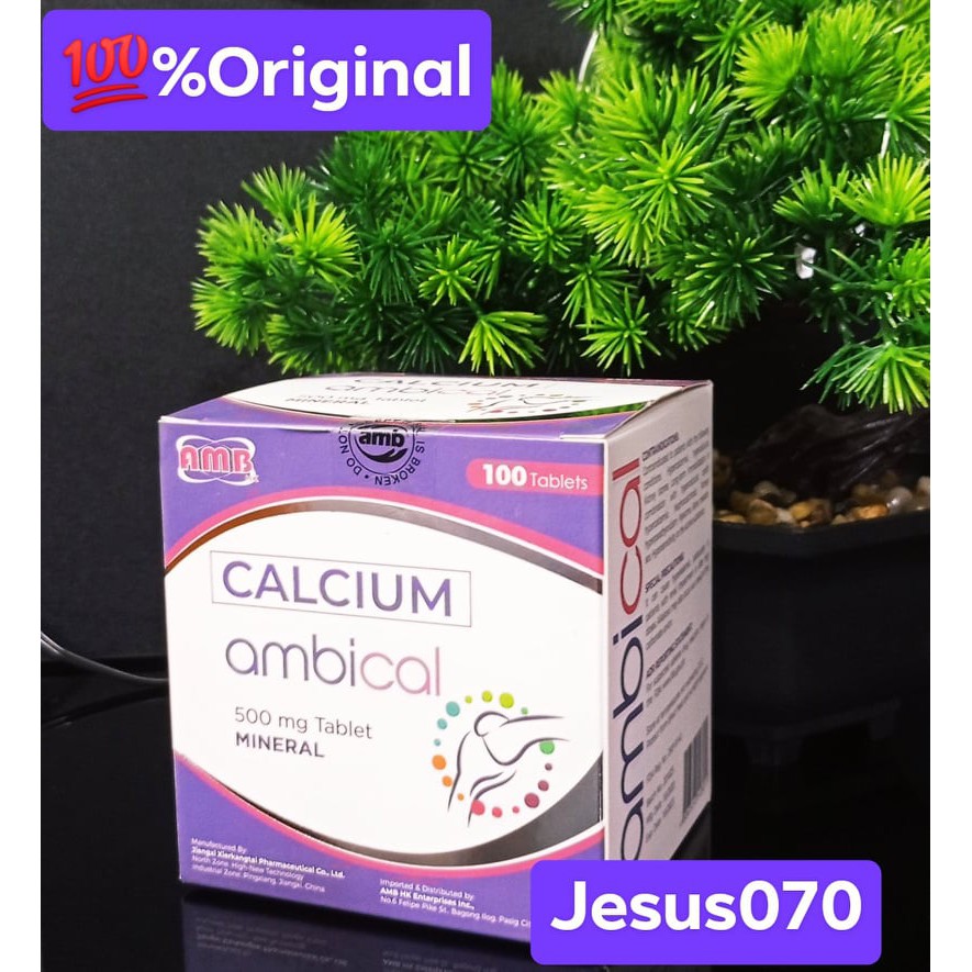ambical (Calcium Mineral 500mg) 100 Tablets - Adult and Children 12 ...