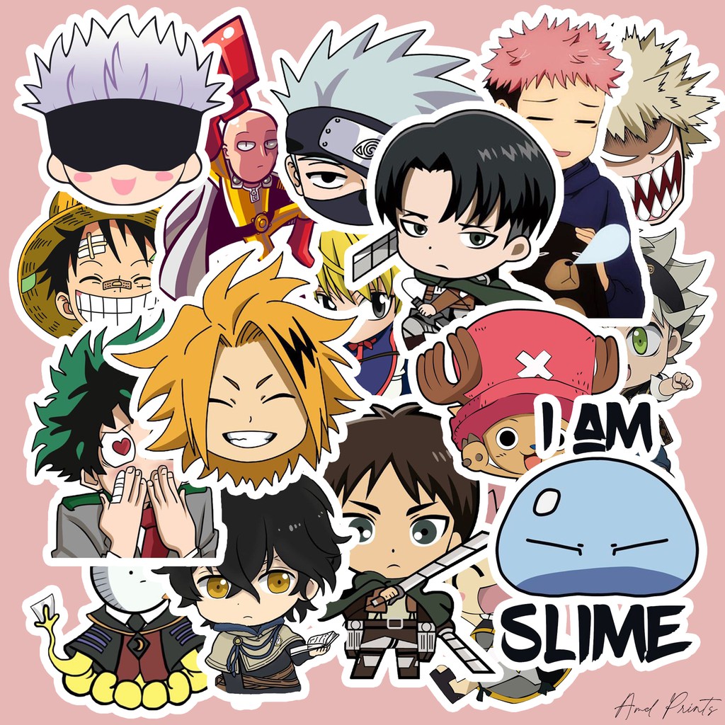 50 PCS 3 cm or 5 cm Male Anime Boy Anime Aesthetic Graffiti Sticker Set ...