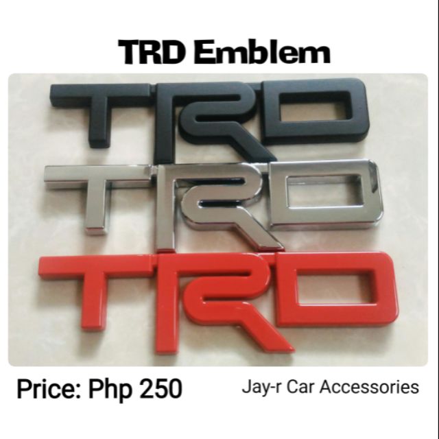 TRD Emblem (Red, Matteblack and Chrome) | Shopee Philippines