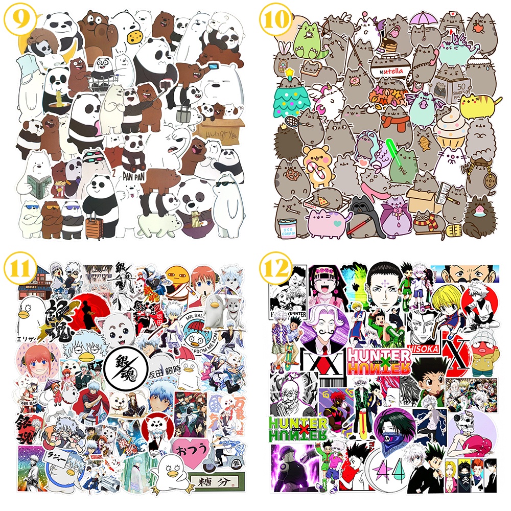 MUYA 50/100 Pcs Various of Japan Anime Stickers Cartoon Stickers ...