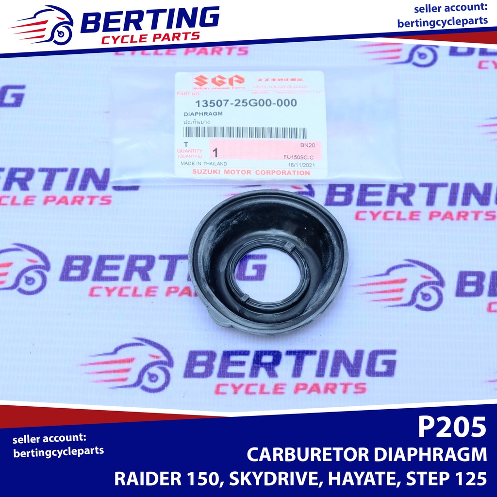 SGP CARBURETOR DIAPHRAGM Suzuki Raider 150 Skydrive Hayate Step 125 ...