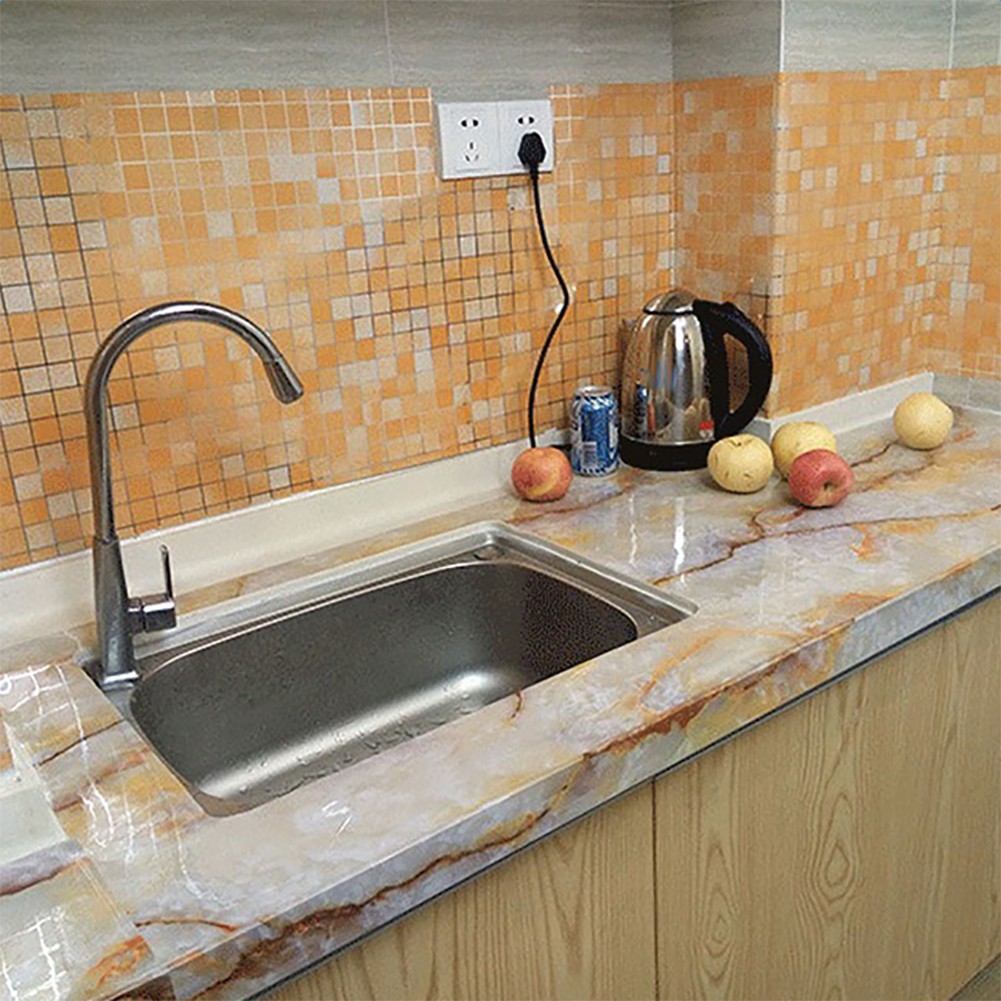 Waterproof Mosaic Self-adhensive Kitchen Heat Resistance Wallpaper Home ...