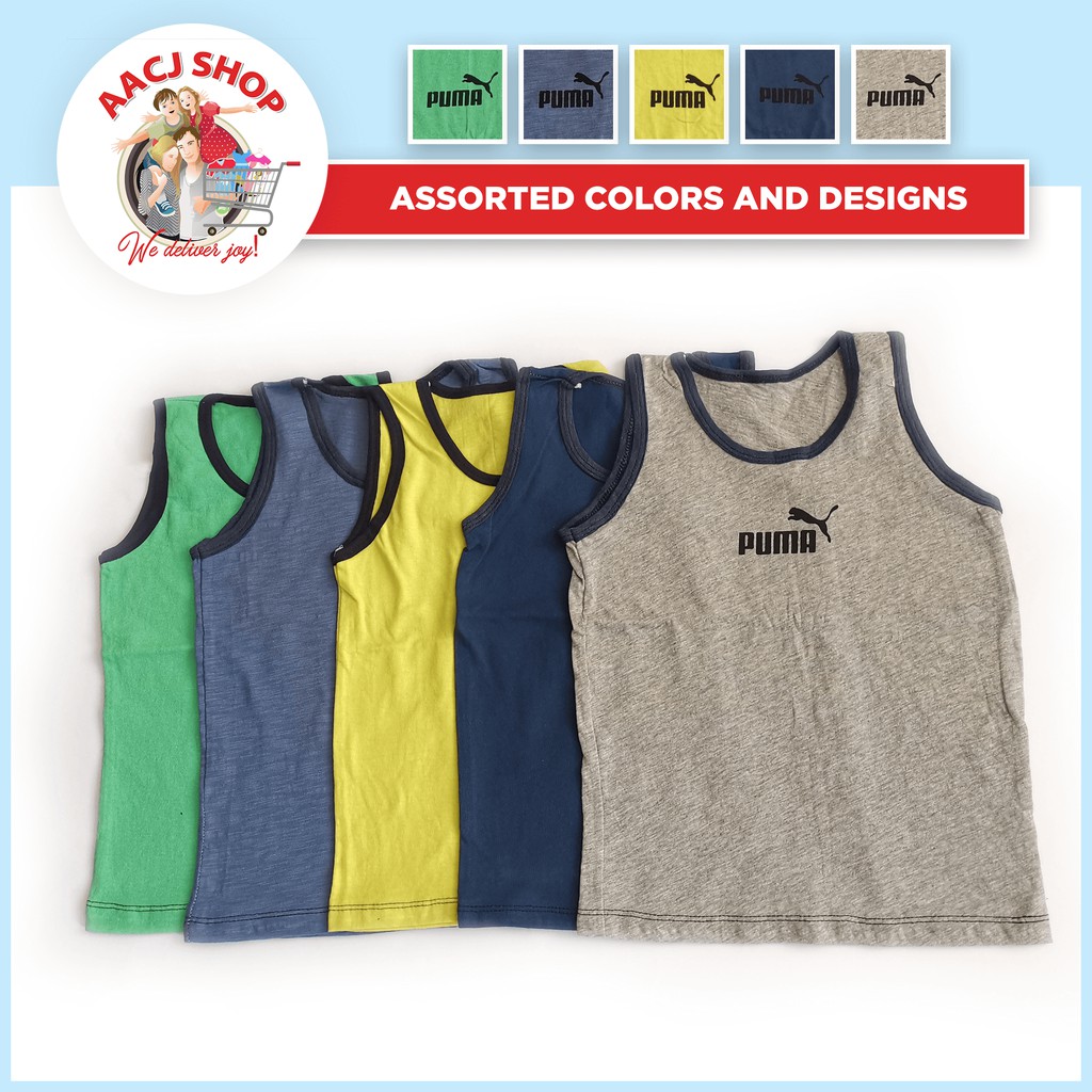 AACJ KIds Boys PUMA Print Cotton Sando | Shopee Philippines