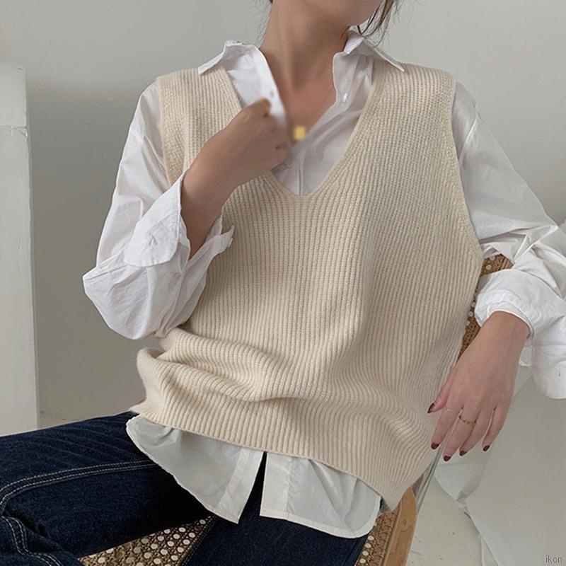 Knitted Vests Loose Waistcoat Vest Spring Plus Size Outer Wear Women's ...