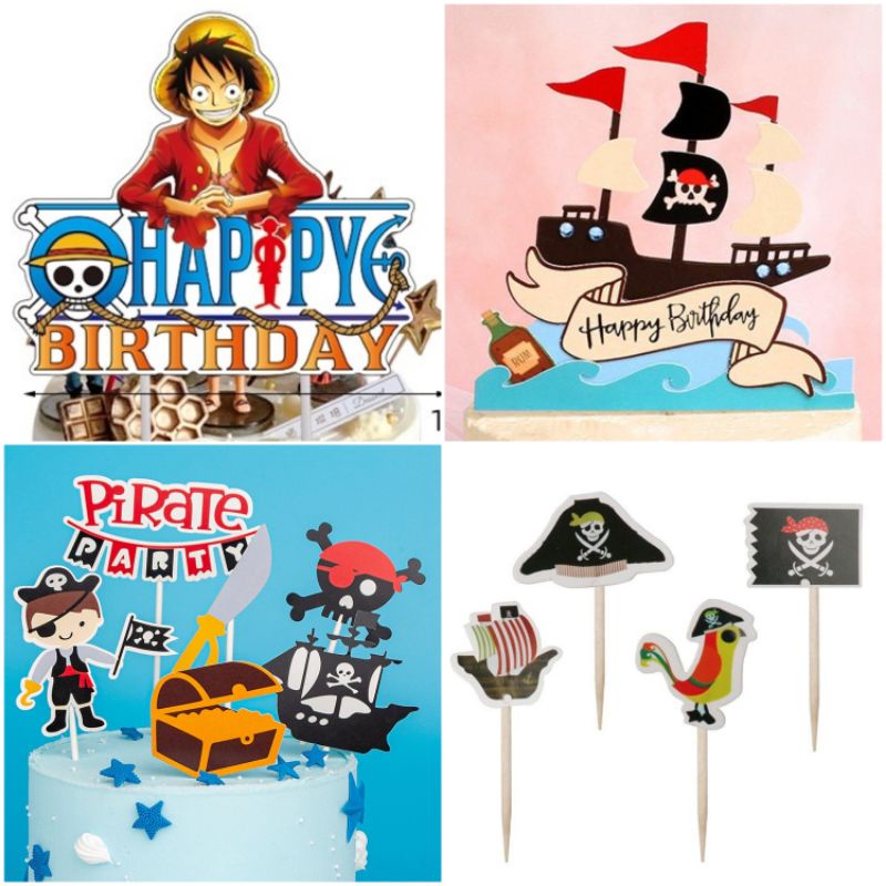 Pirate One Piece Theme Cake & Cupcake Topper Set | Shopee Philippines