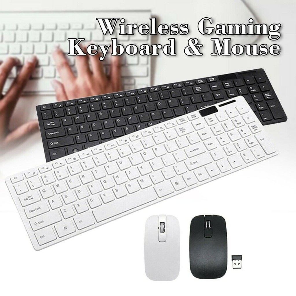 TNJ Slim 2.4GHz Wireless Keyboard And Mouse Set With USB Receiver For ...