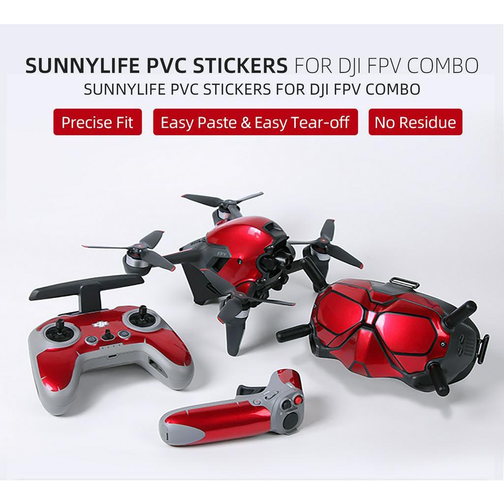 Sunnylife for DJI FPV Skin Colorful PVC Sticker Waterproof Dirty ...