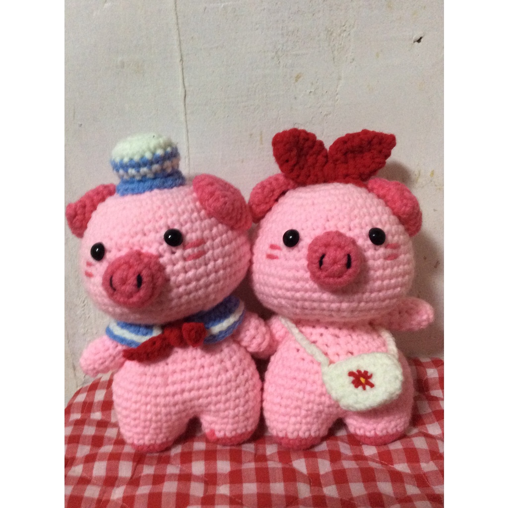 CROCHETED HANDMADE PIG COUPLE AMIGURUMI BY TINY THREADS | Shopee ...