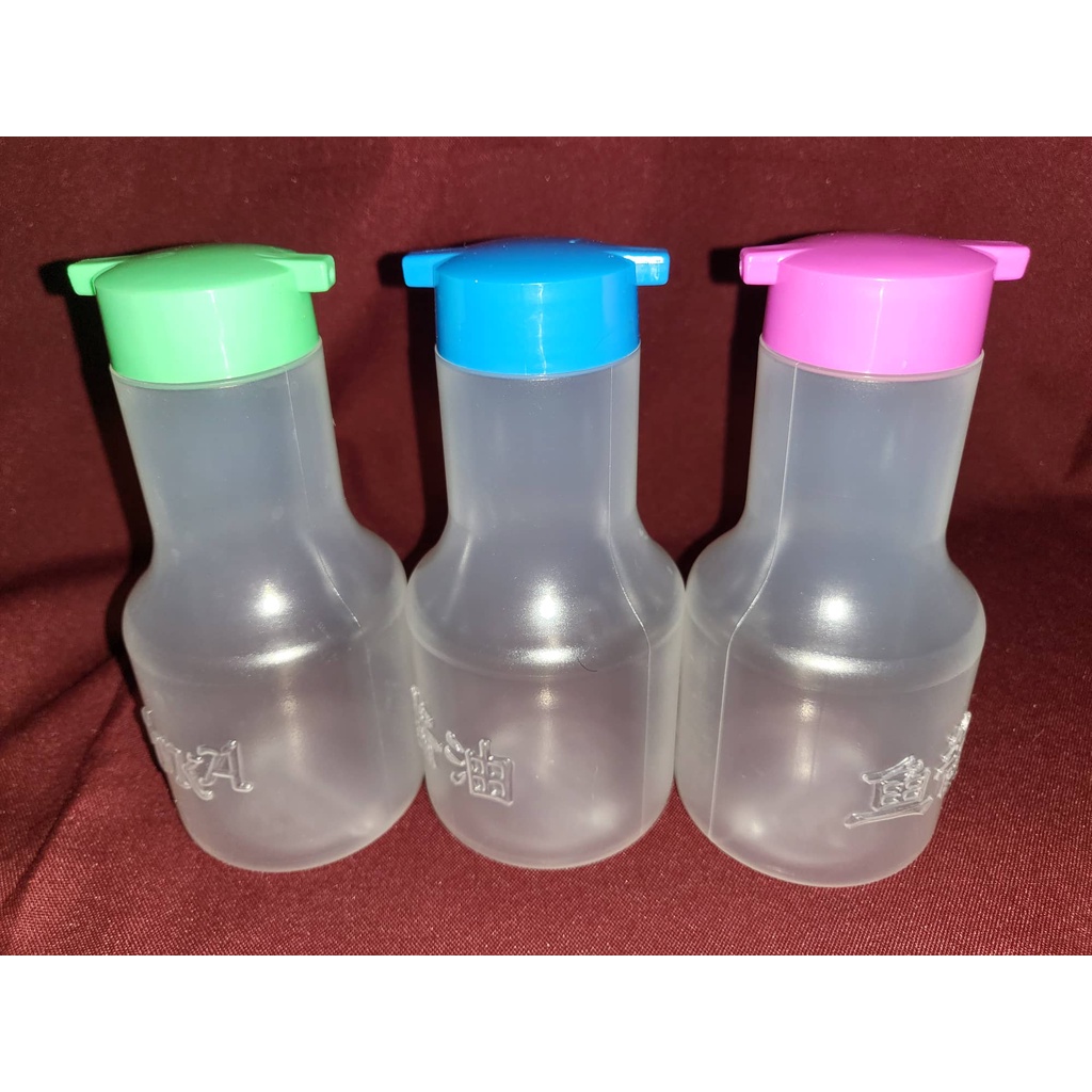 set of 3pcs. labeled dispenser - toyo suka patis / condiments bottle ...