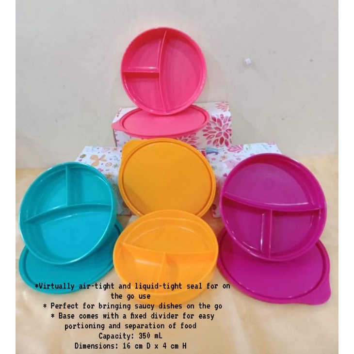 Tupperware Divided Round Lunch Box (per piece) | Shopee Philippines