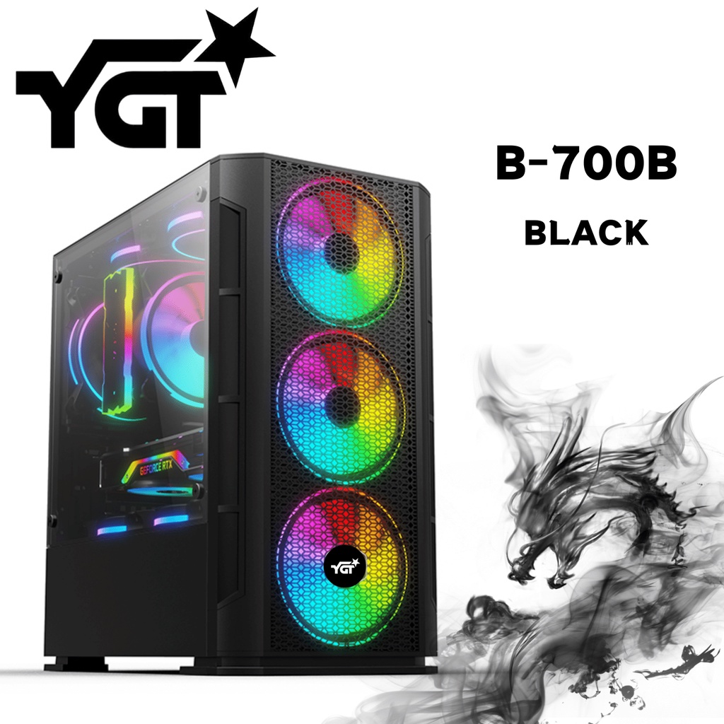 YGT B-700 Tempered Glass Gaming PC/ Desktop Case M-ATX / MINI-ITX ...