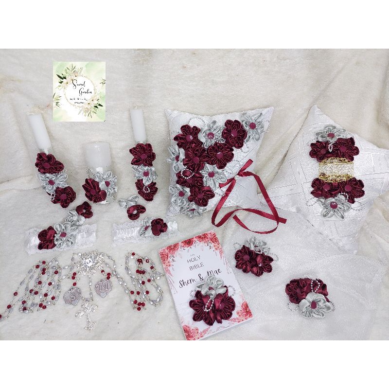 wedding essentials set (MAROON,BURGUNDY OR WINE RED) | Shopee Philippines