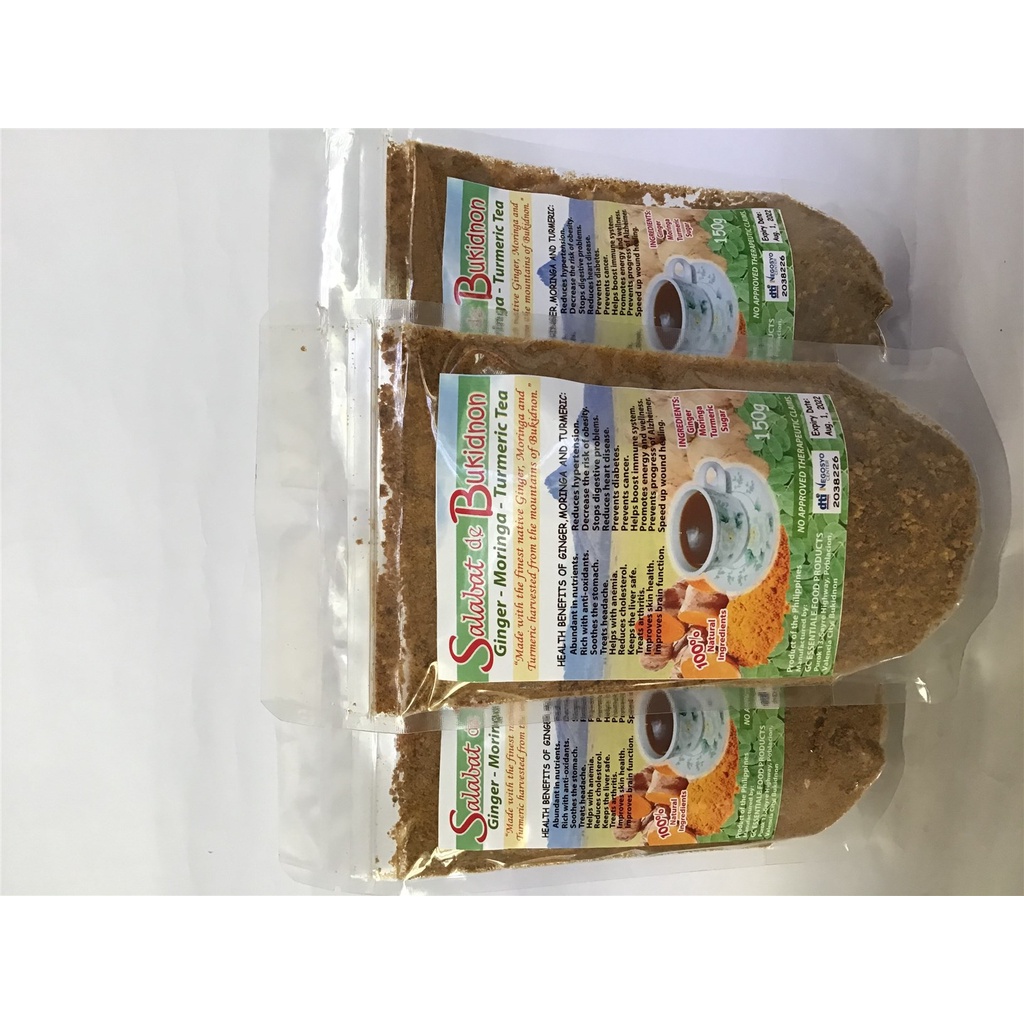 SALABAT DE BUKIDNON -- GINGER-MORINGA-TURMERIC TEA 150 grams | Shopee ...