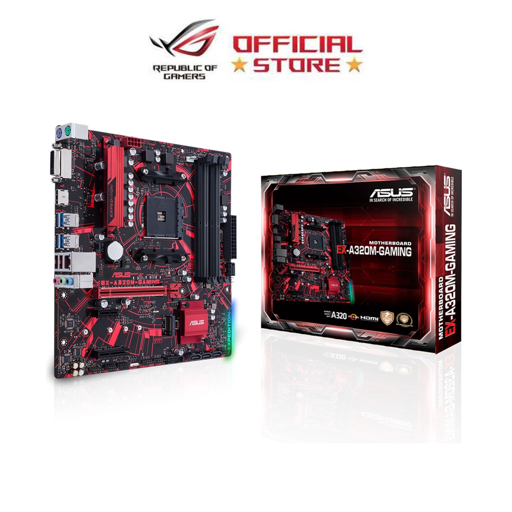 Asus EX-A320M Micro-ATX A320 Feature with AURA Sync Gaming Motherboard ...