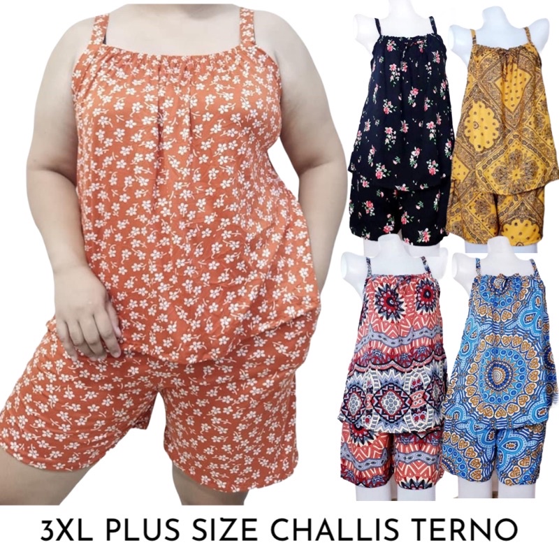 3XL Plus Size Challis Terno w/ Side Pocket | Taytay Tiangge Direct Supplier | Shopee Philippines