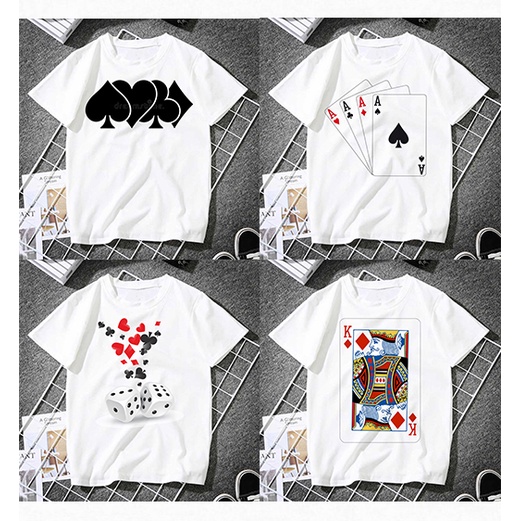 PLAYING CARDS SHIRT | GRAPHIC PRINT | FREESIZE | PLUS SIZE | Shopee ...