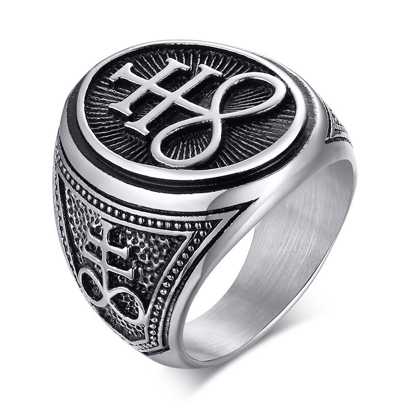Men Sigil of Lucifer Devil Seal of Satan Stamp Ring for Men Casting ...