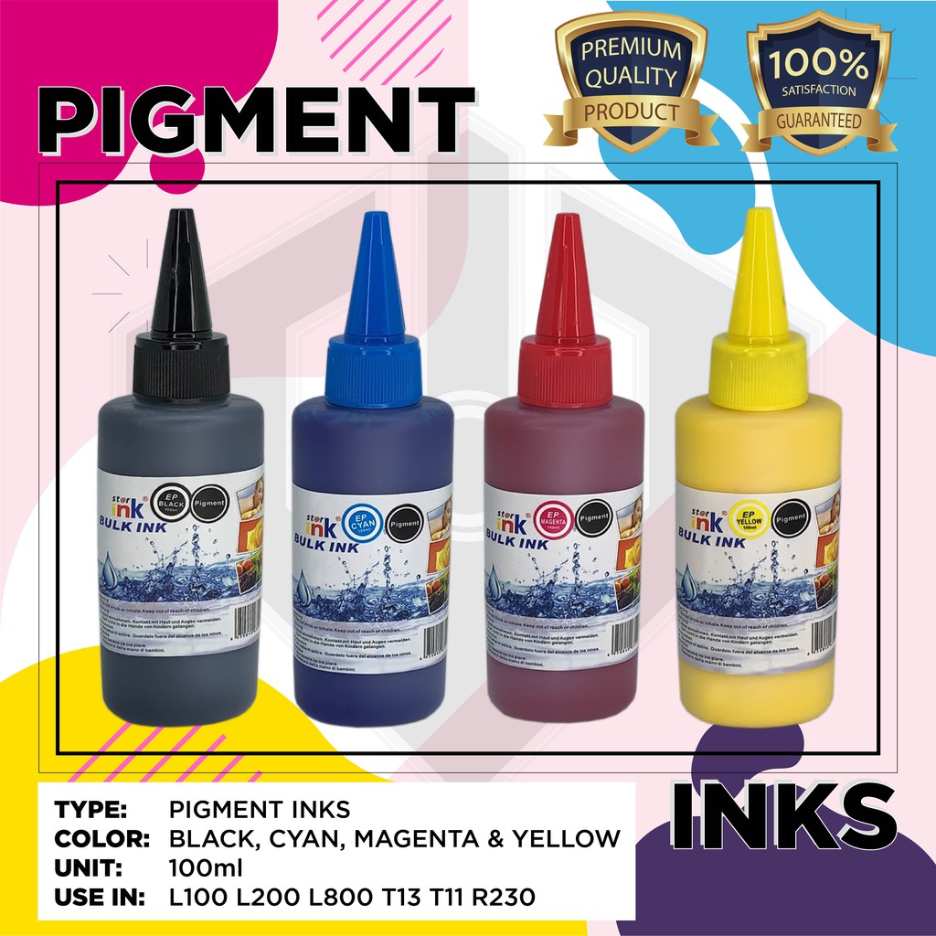 PIGMENT INK 1 SET CMYK 100ml CMYL | Shopee Philippines