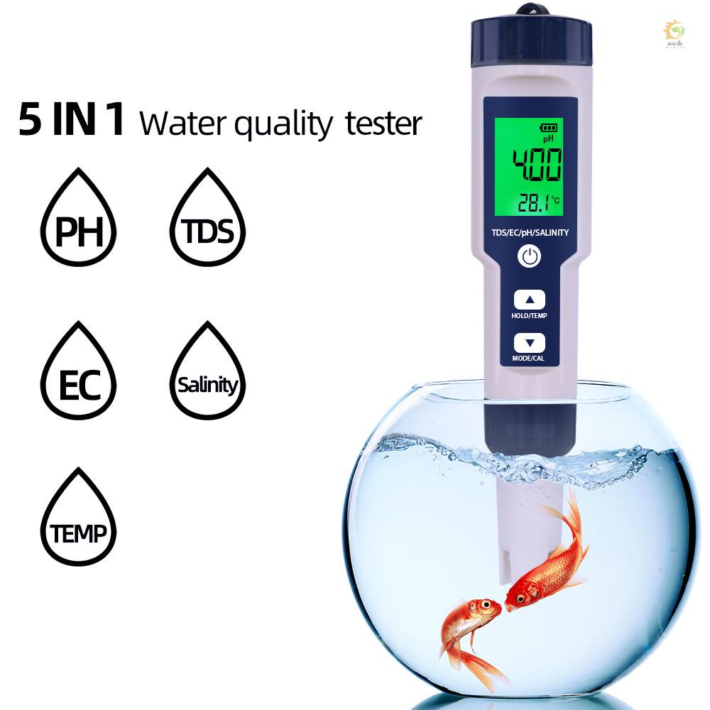 MIP 5 in 1 Water Quality Tester Digital Meter Water Quality Analyzer ...