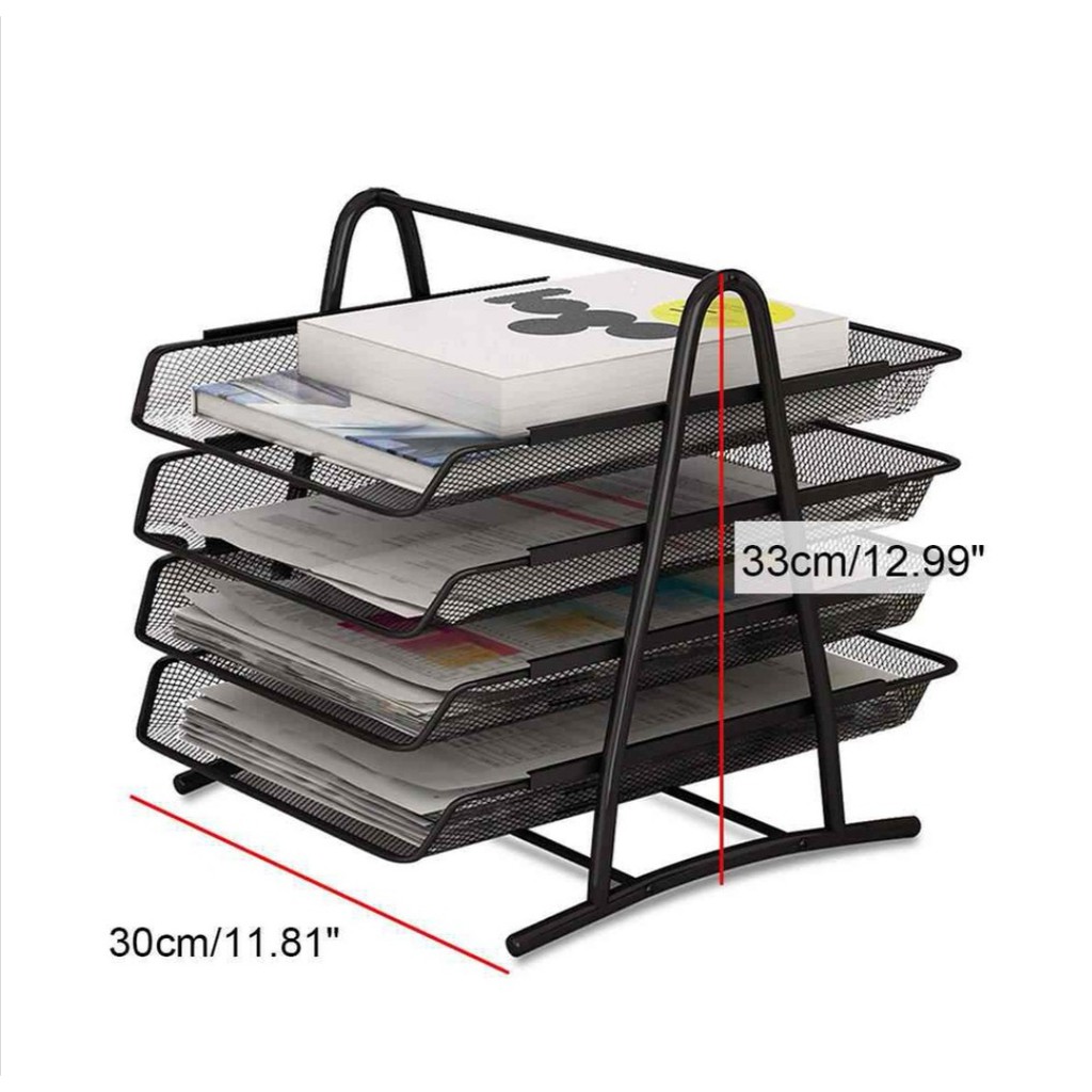 File Organizer desk documet Tray Tabletop Paper Letter Holder Stand 4&3 ...