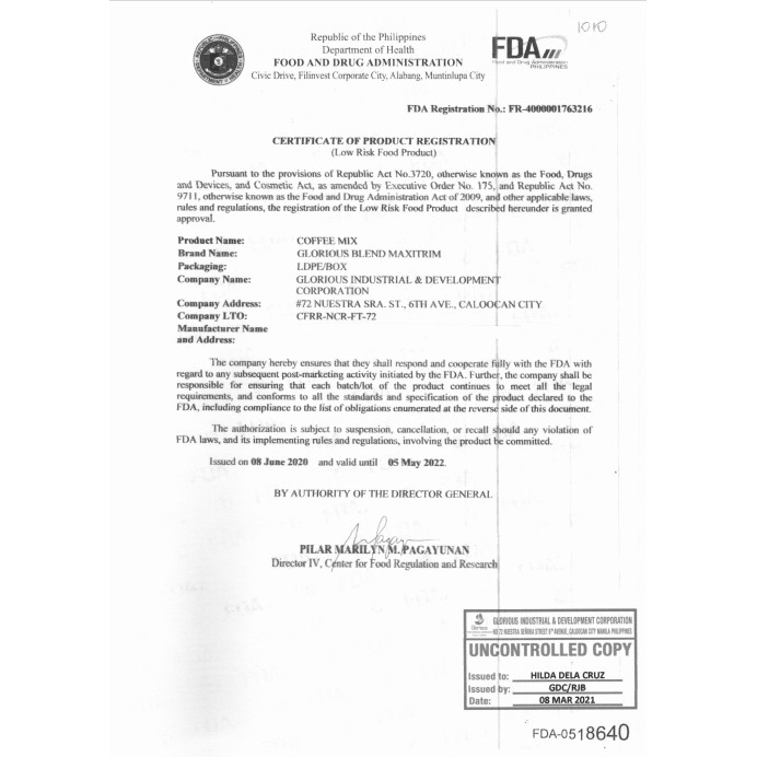 Glorious Blend Maxitrim Slimming Coffee 15g x 7 sachets (with L ...