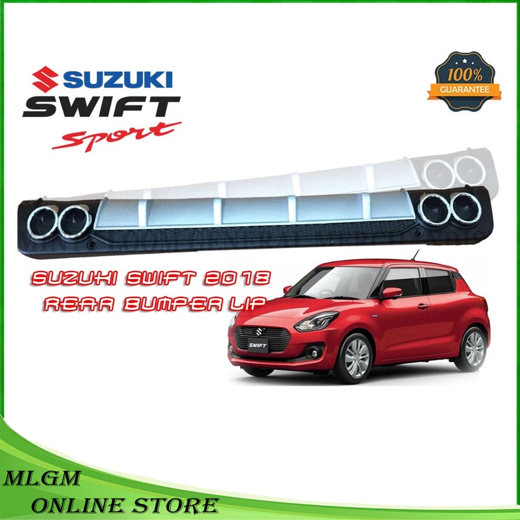 Suzuki Swift 2018 Rear Bumper Lip Diffuser (Black/Silver) | Shopee ...
