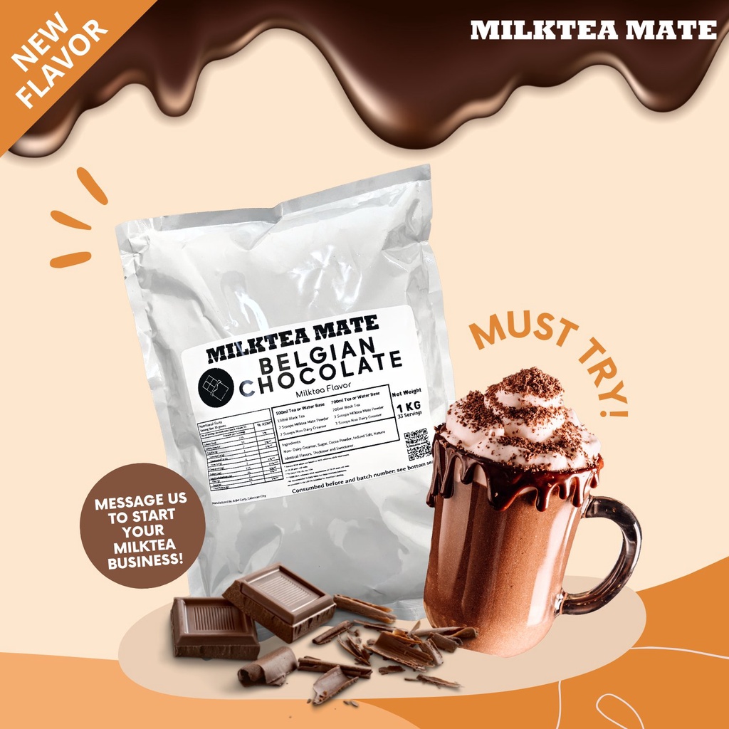 MLKT Belgian Chocolate - Milktea Mate Premium Powder Flavor 1kg for ...