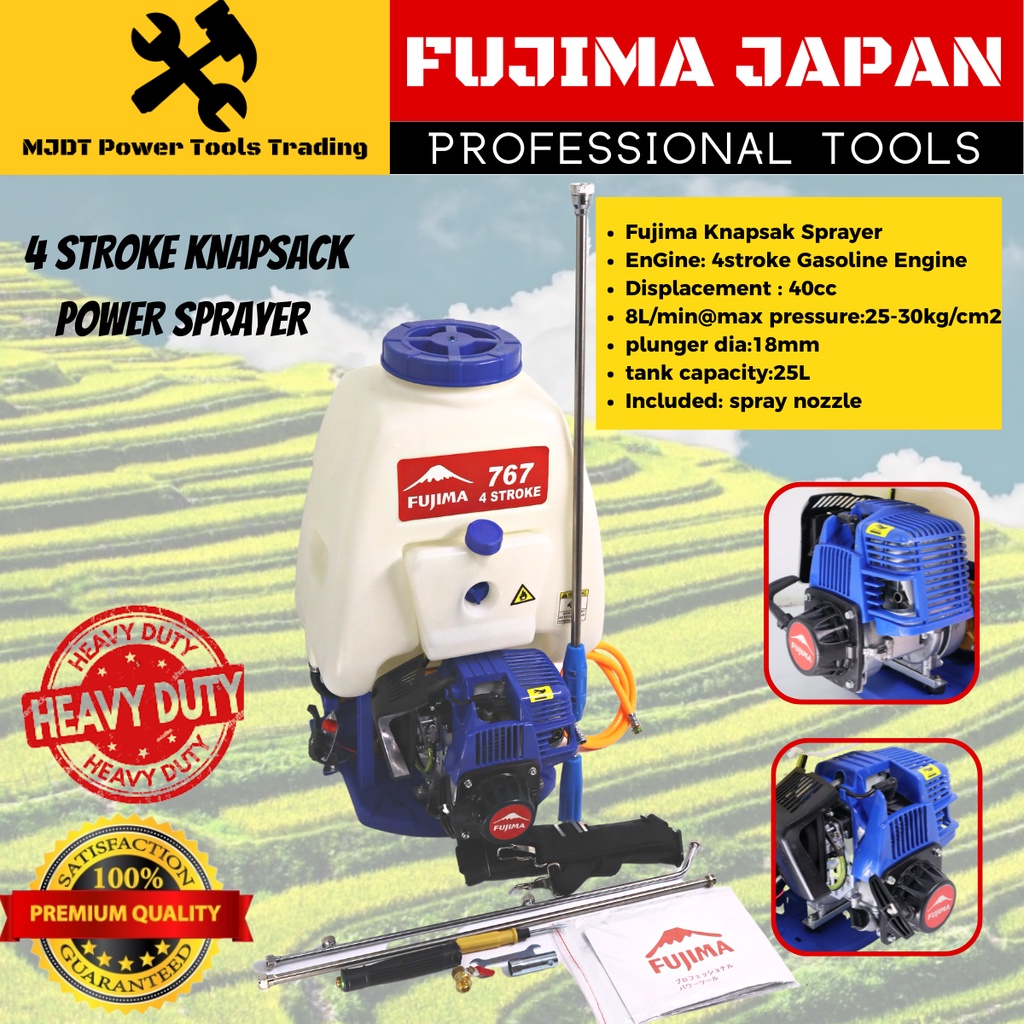 FUJIMA JAPAN 25L 4-Stroke Gasoline Knapsack Power Sprayer (139f FJ-767-4) *MJDT POWER TOOLS ...