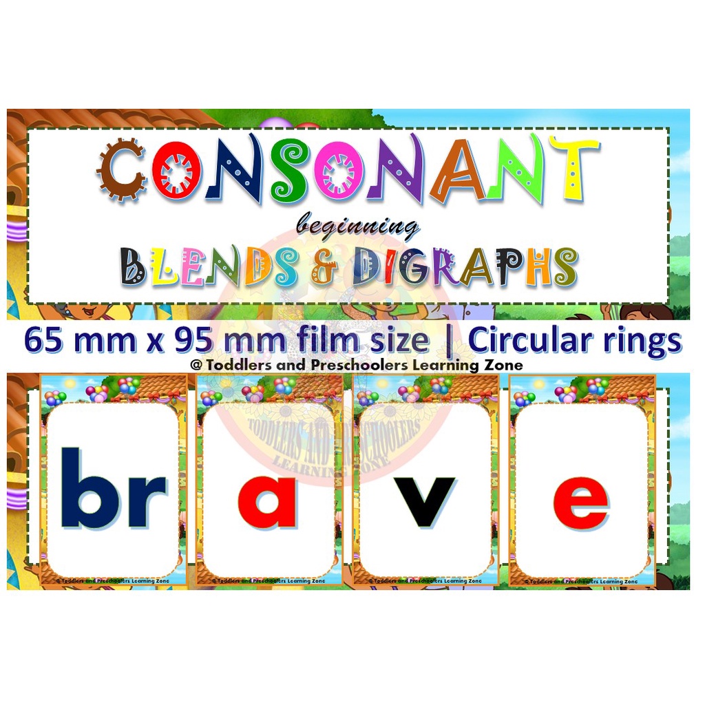 Consonant Blends and Digraphs Flip cards | Laminated | Word Builder| 94 ...