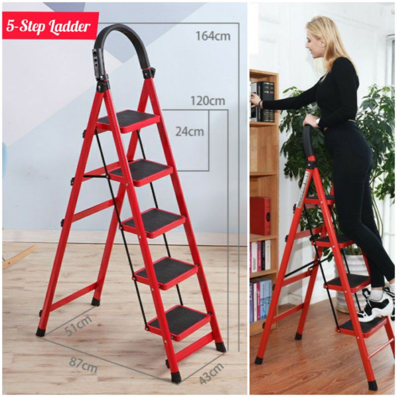 5-Step Anti-Skid Foldable Ladder | Shopee Philippines