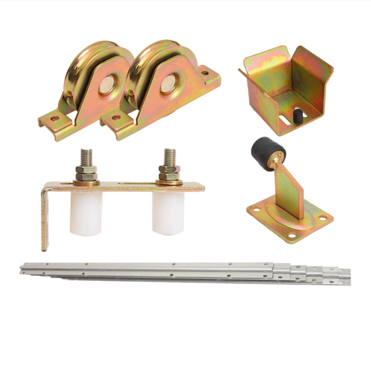 Sliding Gate U-Groove Hardware Set (Rollers, Tracks, Stopper, Catcher ...