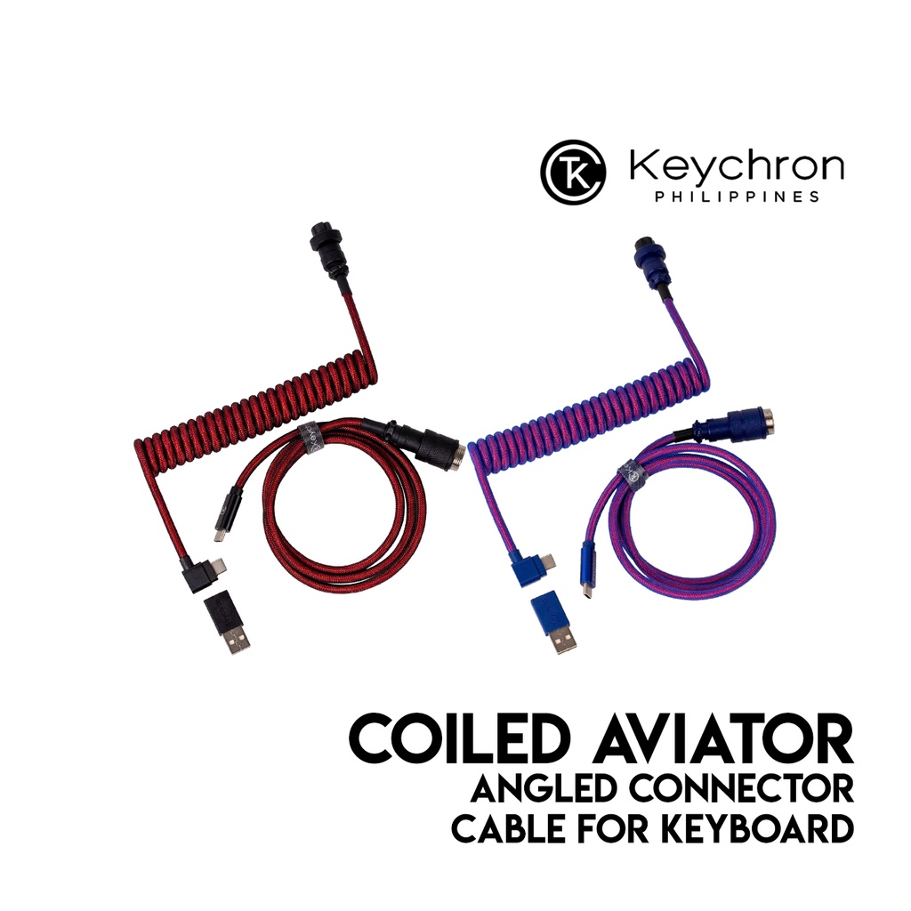 Keychron Premium Custom Coiled Aviator Cable for Keyboard, Angled ...
