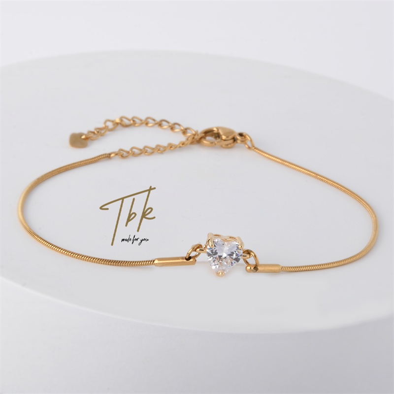 TBK 18K Gold Heart Bracelet & Anklet Accessories for Women ...