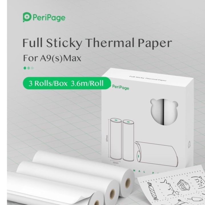 Peripage 107 X 30mm Printable Sticker Roll Bpa-Free Self-Adhesive ...