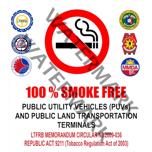 PUV Smoke Free Sticker Waterproof | Shopee Philippines