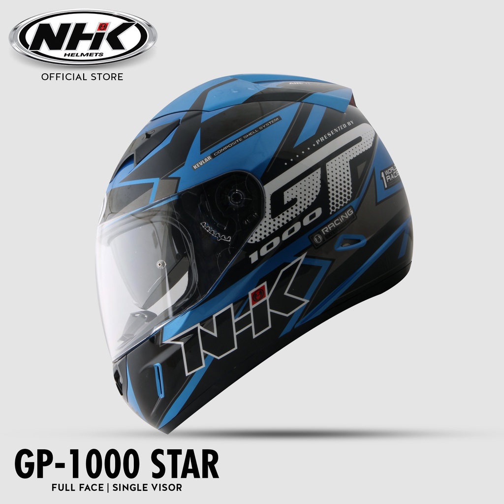 NHK Helmet GP-1000 STAR Full Face Single Visor | FREE NHK ARMSLEEVES ...