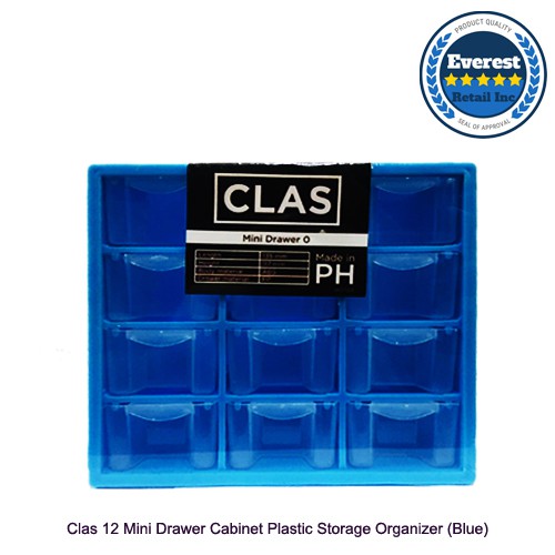 Clas 12 Mini Drawer Cabinet Plastic Storage Organizer (Blue/White/Green ...